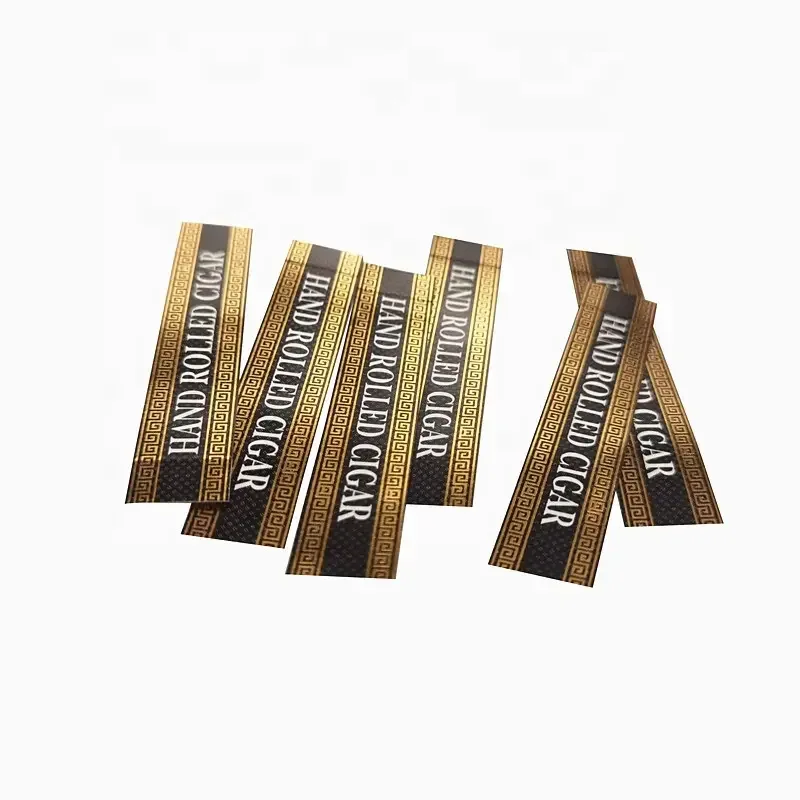 Adhesive Custom Printing Private Logo Ring Wrap Gold Foil Cigar Label ...