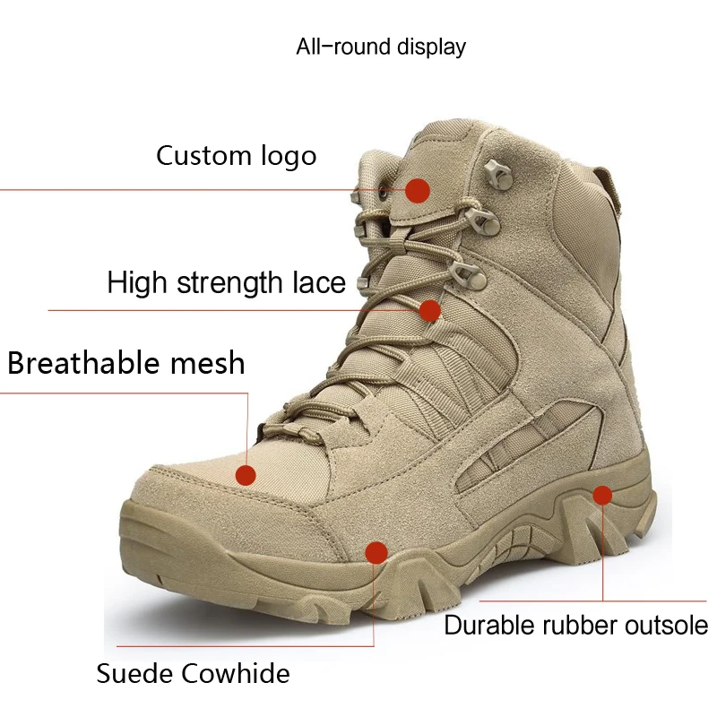 Tactical Shoes Budget Leather Mens Work Boots Waterproof Durable ...
