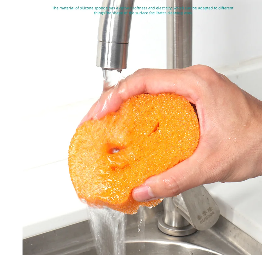 Kitchen Scrub Happy Face Sponge Smile Yellow Daddy Mommy Scrubbing ...