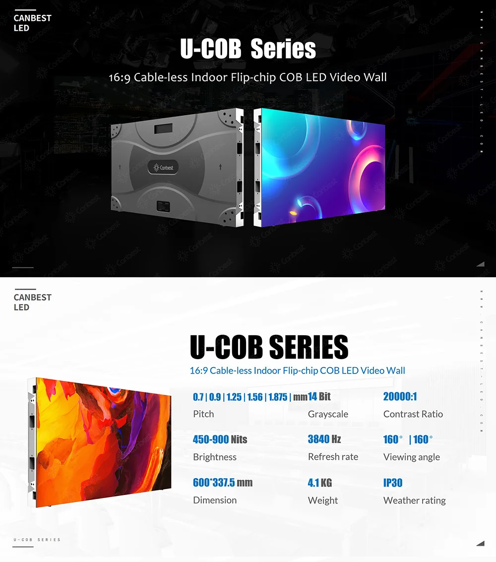 Canbest U COB P0.9 0.9mm 4800X2700mm 15.74Ftx8.84Ft Indoor Led Video Wall Display Screen for ...