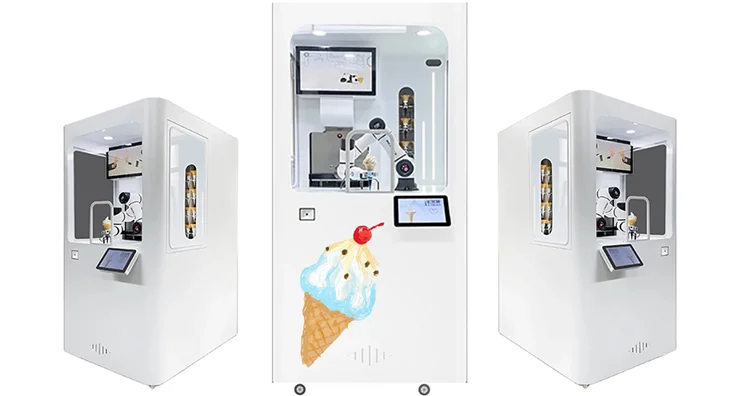 LPMIE Hot Intelligent Robot Ice Cream Vending Machine Soft Ice Cream ...