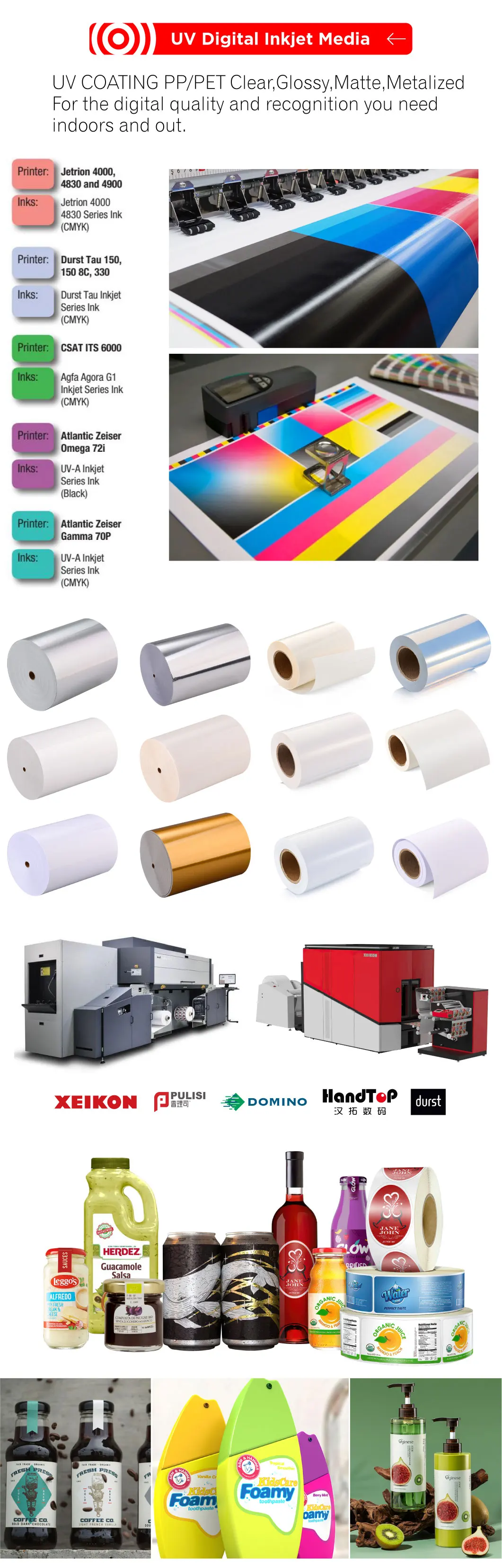 UV Inkjet High-Gloss Silver PP Self Adhesive Film with Acrylic Adhesive ...