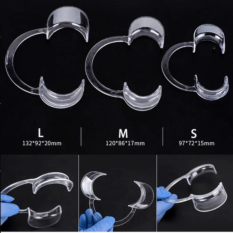 C-Shape Dental Cheek Retractor Clear Mouth Opener for Teeth Whitening ...