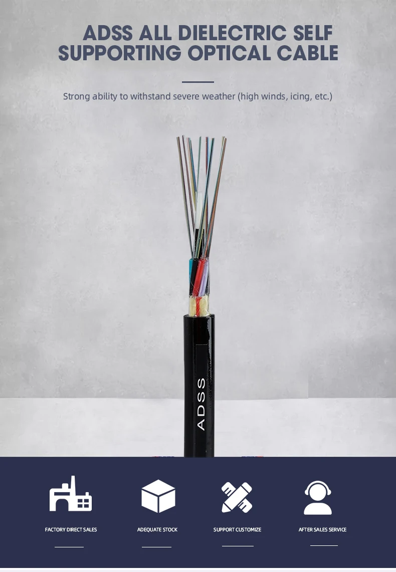 Factory Price Aerial Single Mode Adss 24core Fibra Optica Cable Armid ...