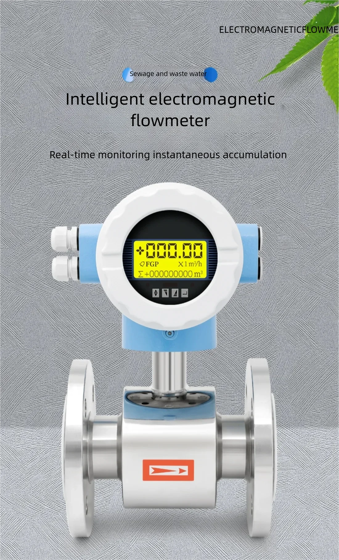 High-Precision Electromagnetic Flowmeter Integrated Pipeline Flow ...