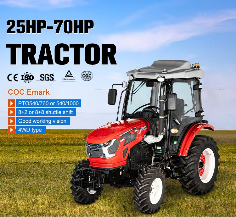 Compact 4WD Mini Farming Tractor - Multifunctional 50 HP Agriculture ...