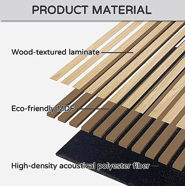 Polyester Fiber Acoustic Panel Wooden Slat High Density Acoustic Panel ...
