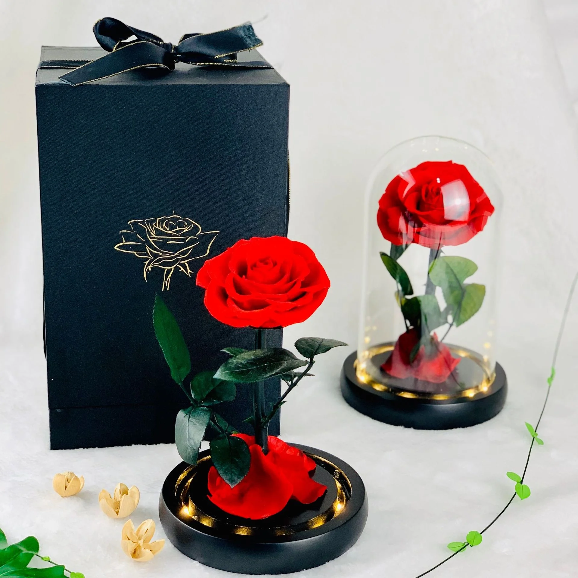 Rosa Eterna Artificial Con Luz Wholesale Forever Eternal Dried Flower ...