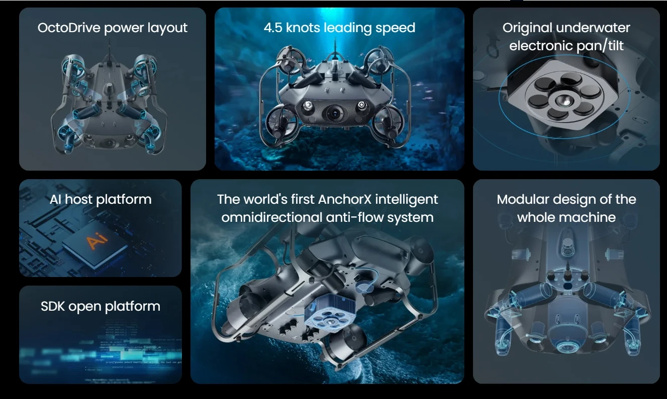 Chasing X100 Underwater Robot Intelligent Omnidirectional Anti-flow ...