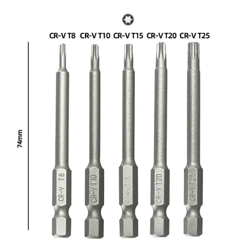 50pcs Extra Long Reach Bit Set 75mm Security Screwdriver Bits Torx Star Hex Square Spanner Bit ...