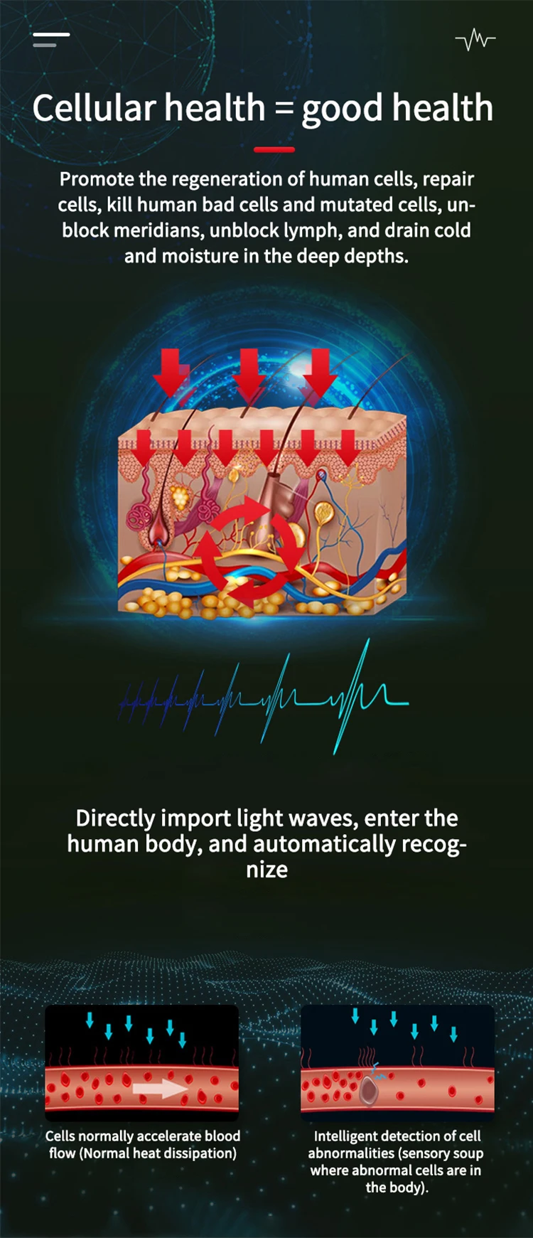 Professional Cell Physiotherapy Equipment Terahertz Inflammation and Pain Relief Tera Hertz ...