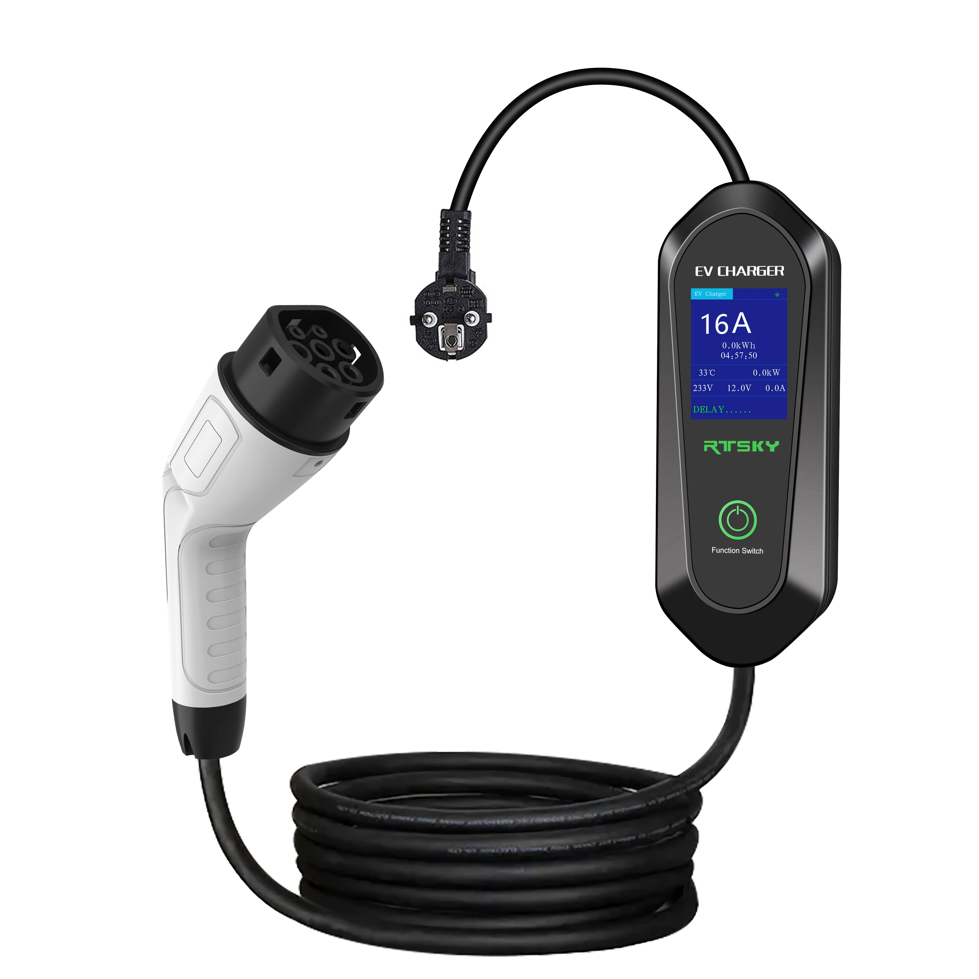 RTSKY Portable EV Charger, Customizable 3.5KW AC Type 2 with EU Plug ...