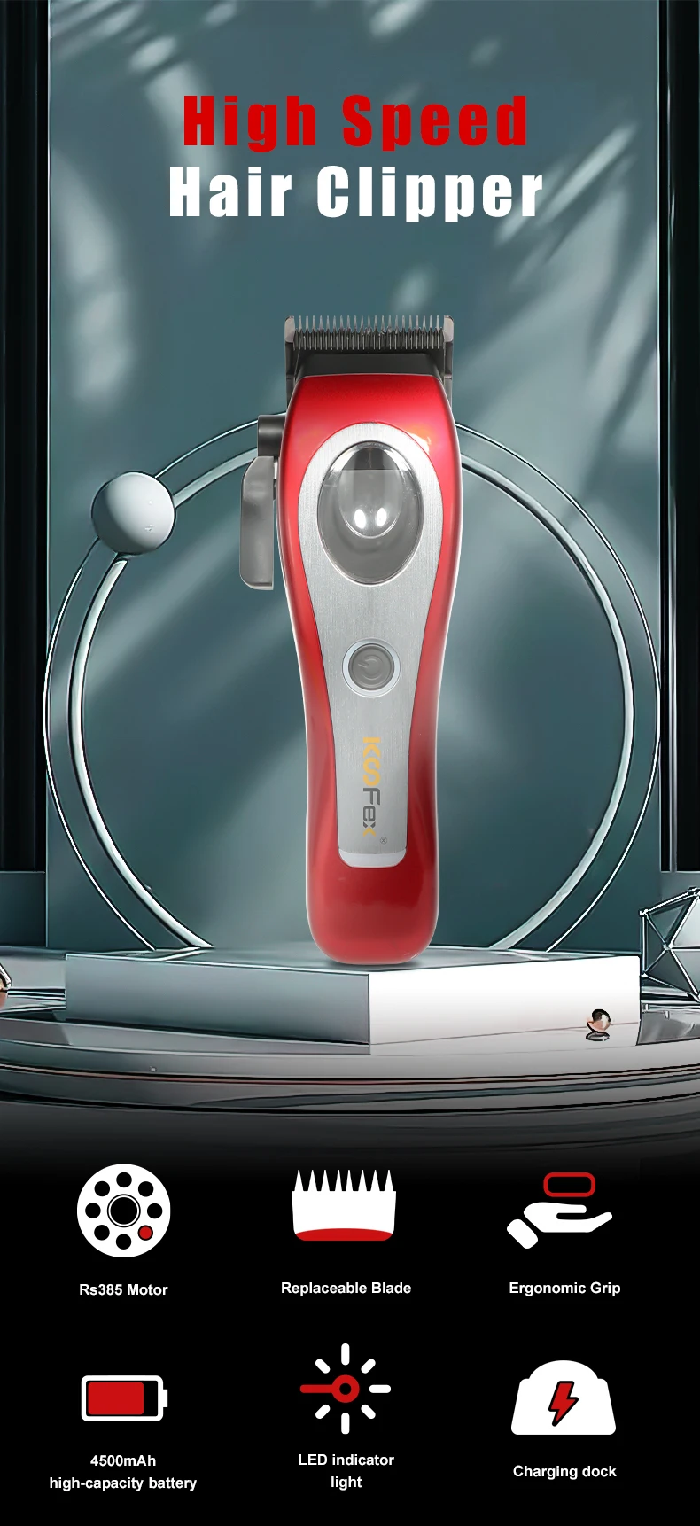 Koofex Hair Trimmers - Professional, Rechargeable, and Versatile