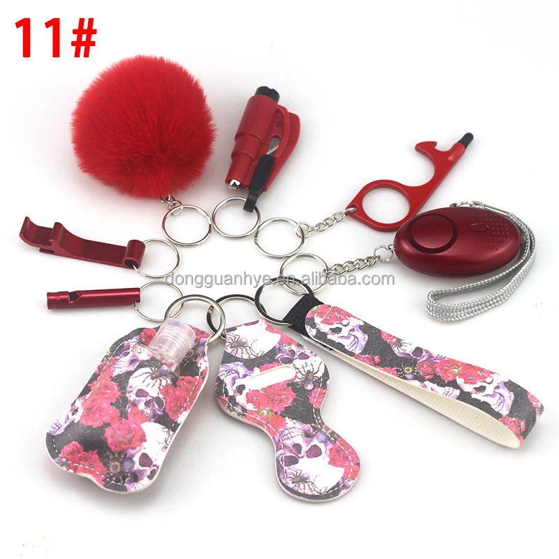 Custom Led Light Women Self Defense Key Chain With Diamond Metal ...