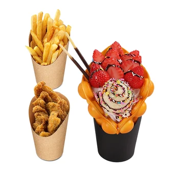 Custom Eco Friendly Disposable Bubble Waffle French Fry Grazing Cup ...