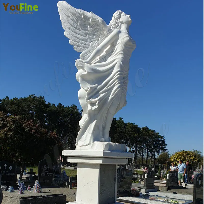 Customized Life Size Garden Marble Angel Statue - White Angel Statue