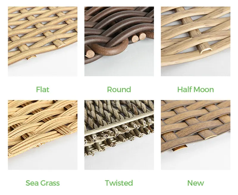 Mixed Colour Pe Material Waterproof Flat Shape Waterproof Resin Wicker ...