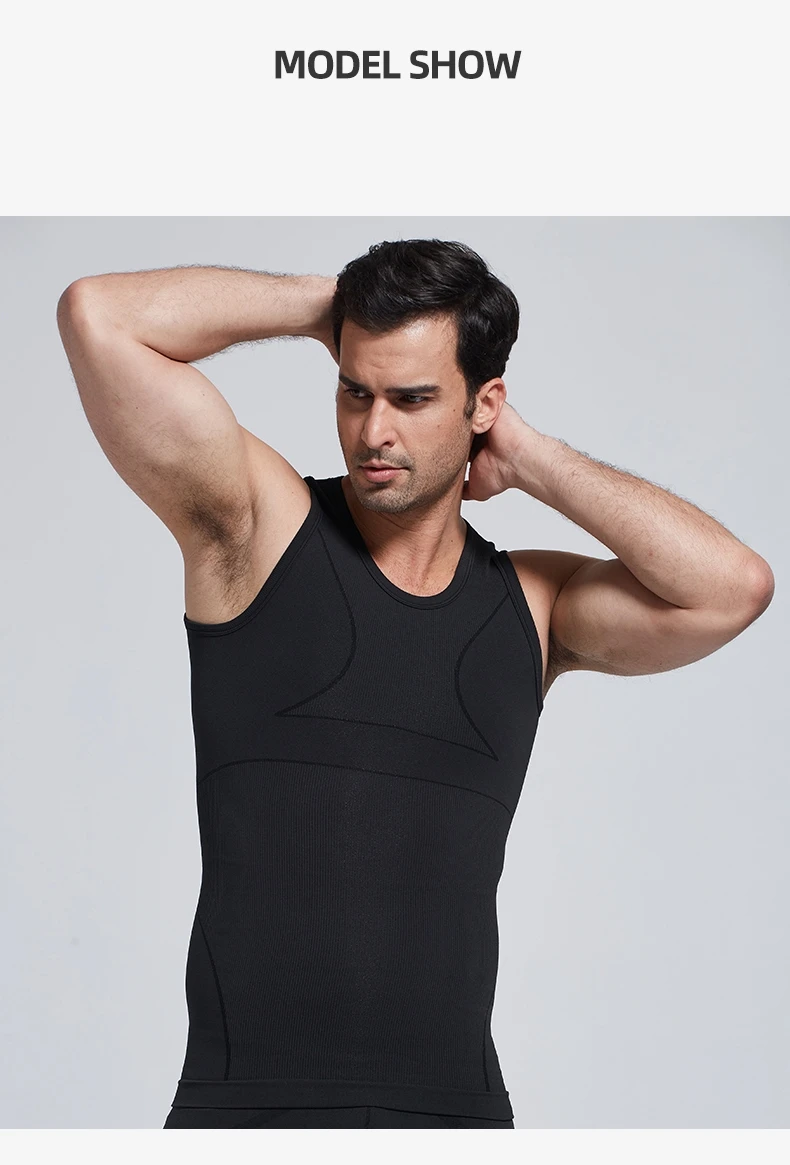 Men's Shapewear Bamboo Carbon Far Infrared Anti-UV Men's Vest Sweat ...