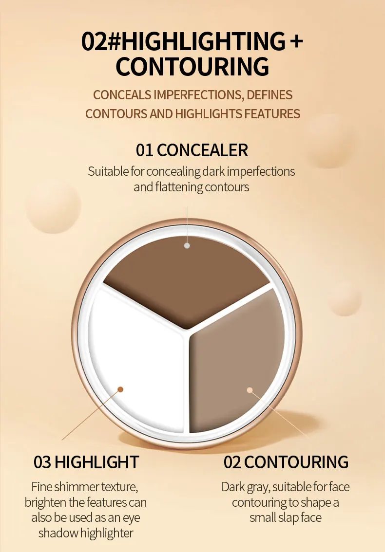 Custom 3 Colors High Quality Luxury Vegan Organic Concealer Private ...