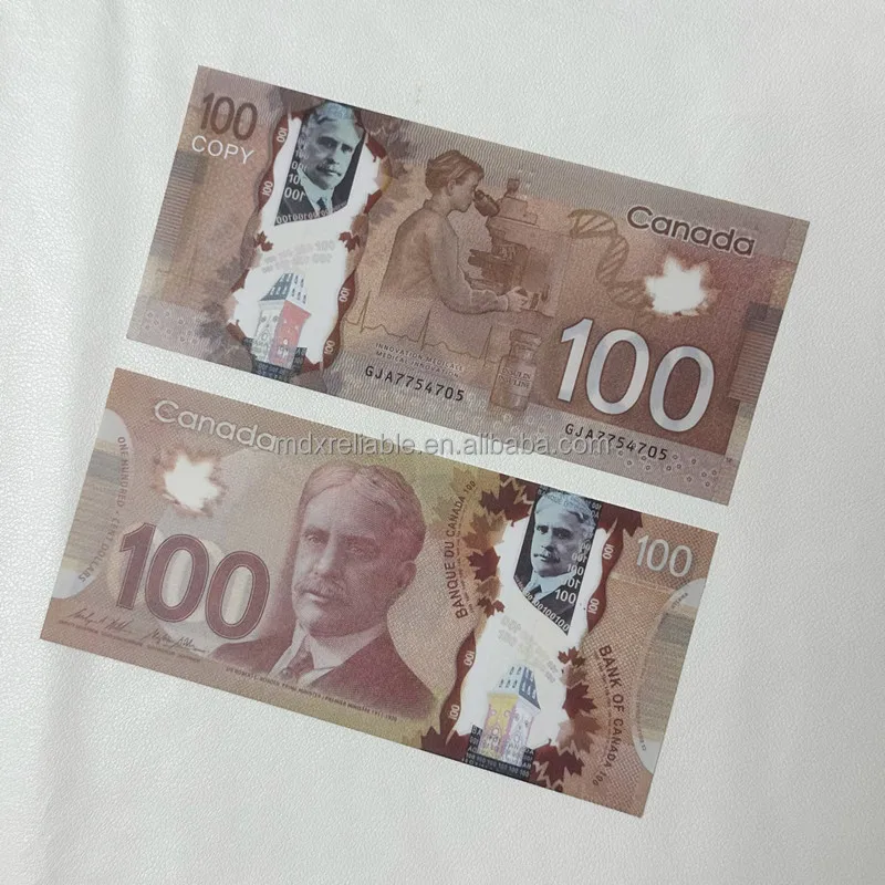 Double-Sided Polymer Canadian Prop Money - 100 Dollar Bills