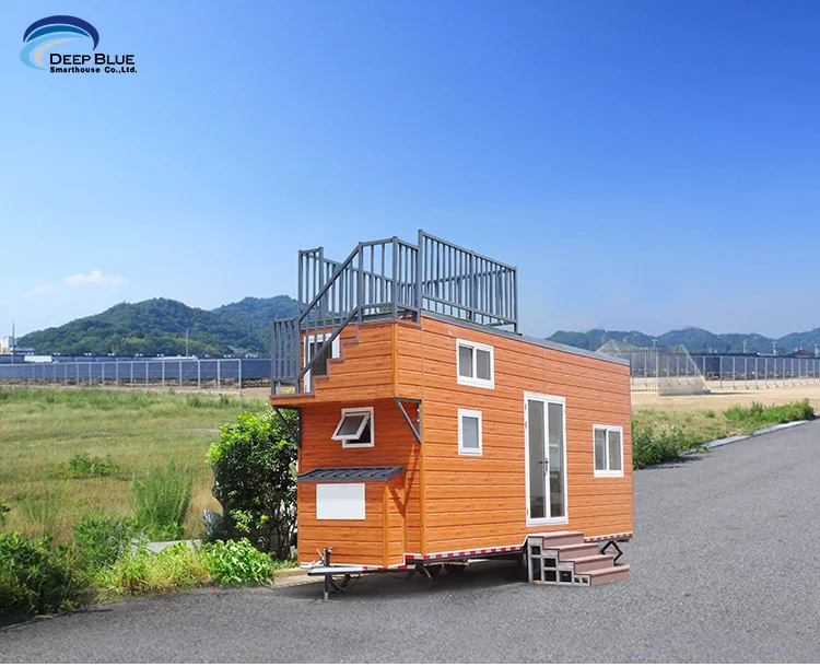 Deepblue Smarthouse Tiny Home with Roof Terrance Mobile 2-bed Room House Ready to Ship| Alibaba.com