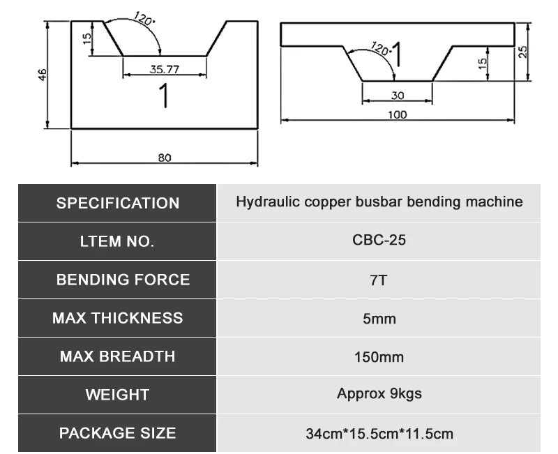 CBC-25 Hydraulic Copper Busbar Bending Machine - Multi-Function Tool ...