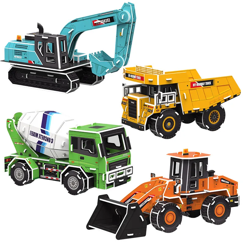 Kids Educational 3D Paper Puzzle Simulation Engineering Vehicle DIY ...