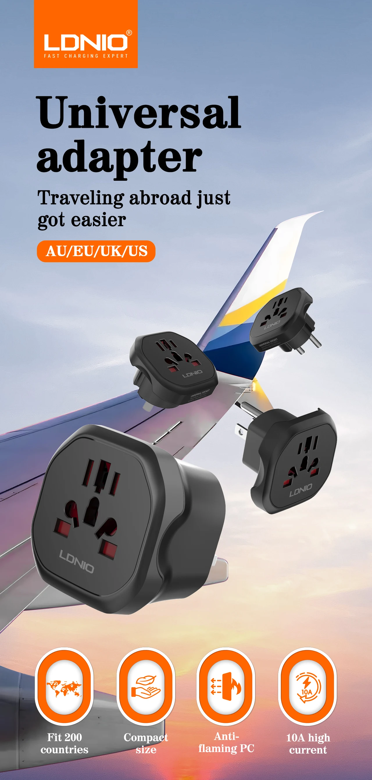 LDNIO Z7 2500W Universal Adapter - Reliable Travel Solution