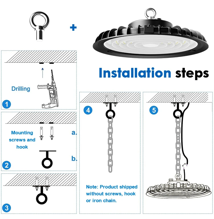 Industrial Workshop Warehouse Highbay Lighting Ip65 Waterproof Smd 3030 100w 150w 200w Ufo Led ...