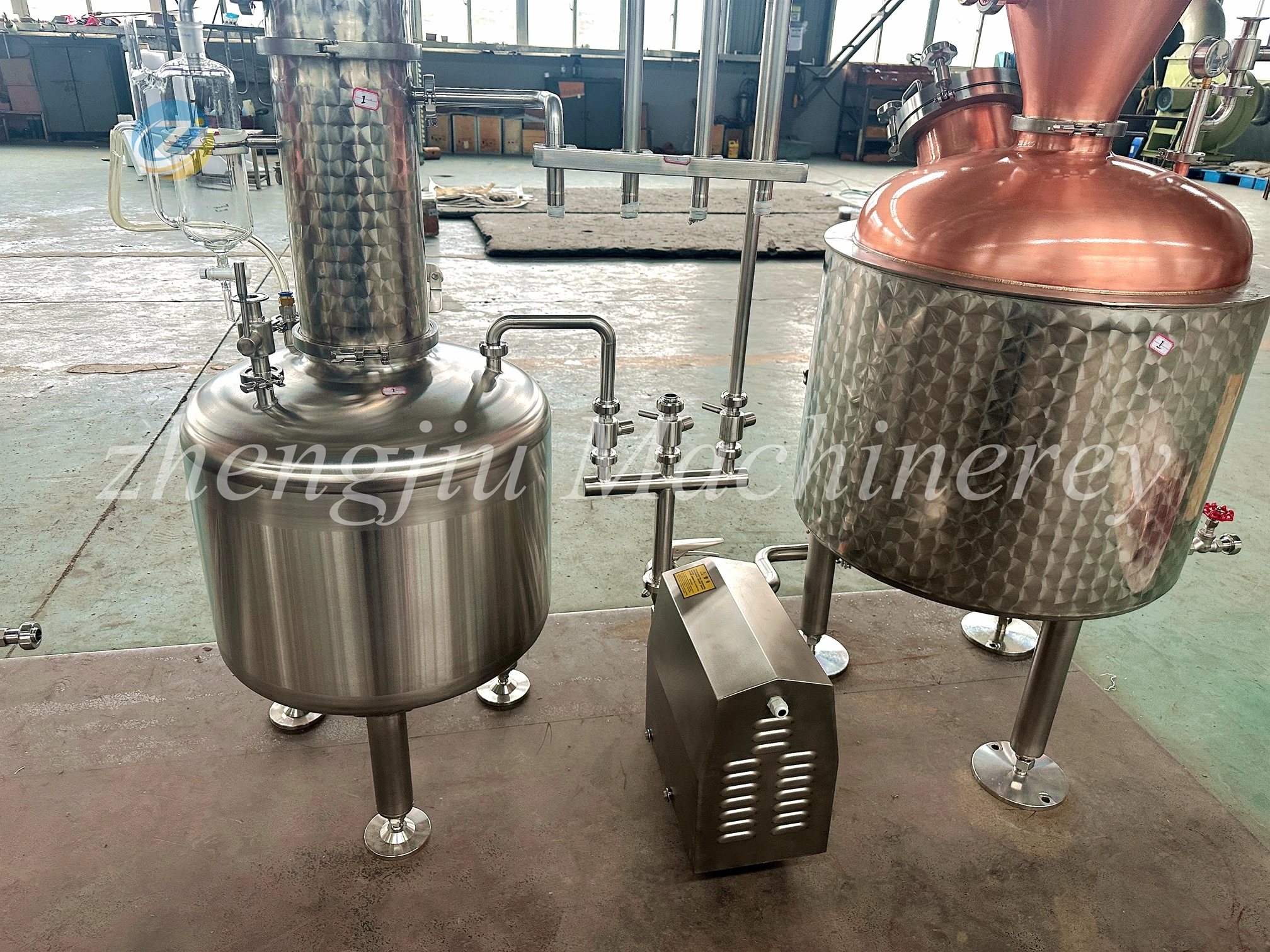 ZJ 100L 150L Copper Essential Oil Distiller Rose Water/LemonGrass ...
