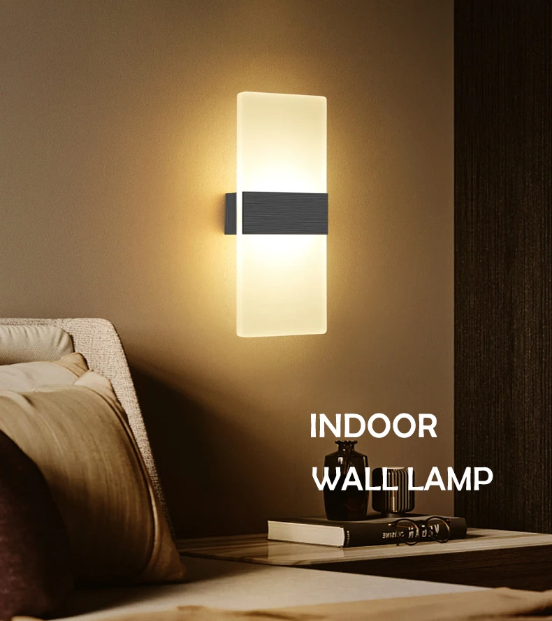 Modern Led Up Down Lighting Living Room Cube Sconce Lamp Fixture Mount ...
