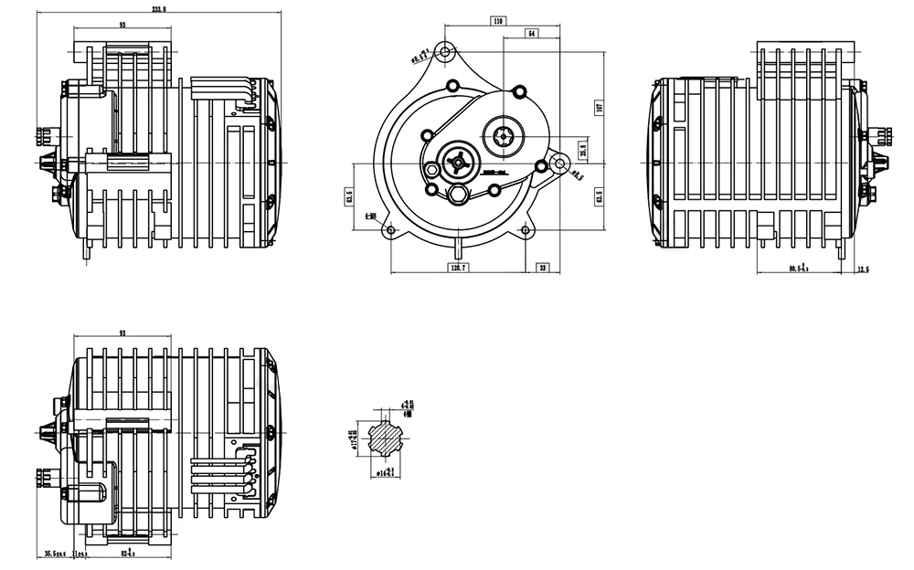 QS138 70H V3 72V 100kmph Mid Drive Motor for Electric Atvs