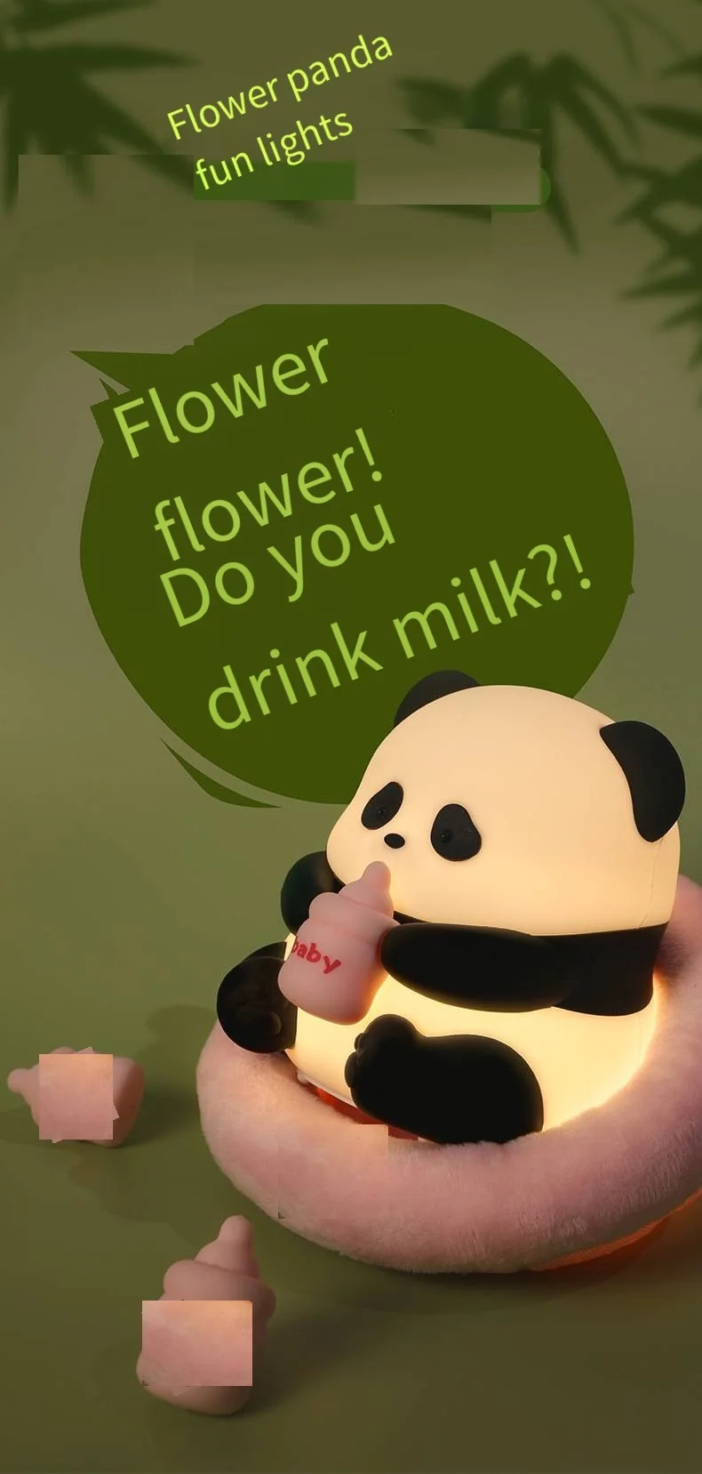 Led Cute Cartoon Silicone Panda Lamp USB Touch Sensor Colorful Light ...