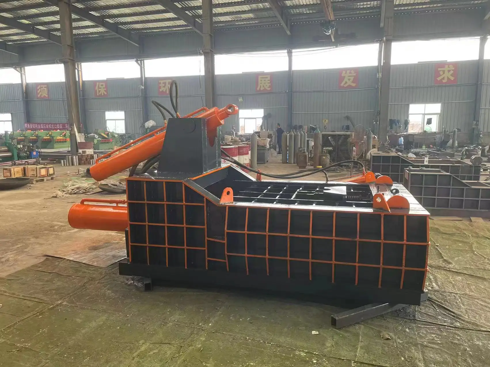 Horizontal Hydraulic Scrap Steel Iron Aluminum Baler Metal Baling Press ...