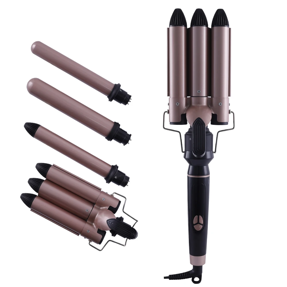 LIDOW Professional Ceramic Multi-Function Hair Waver 3 Barrel Electric ...