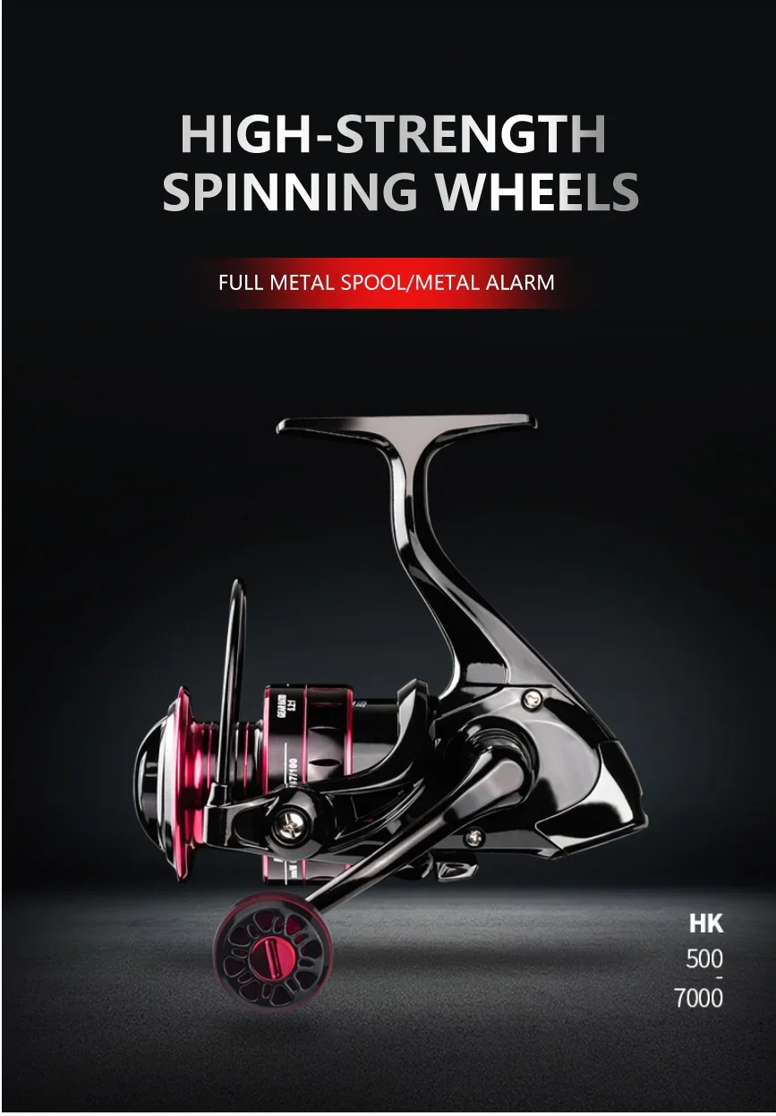 2024 New Hk1000-7000 Metal/eva Left/right Hand Swap Fishing Reel Grip 5.2:1 High Speed Spinning ...