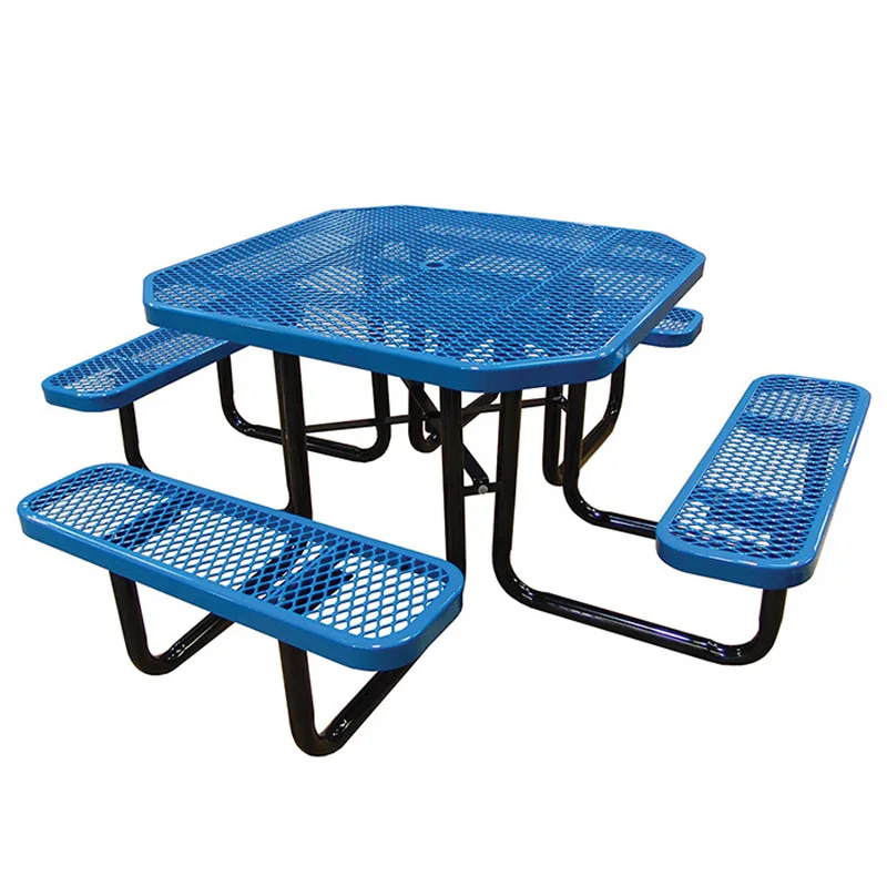 Outdoor Furniture Expanded Metal Modern Folding Picnic Tables Metal ...
