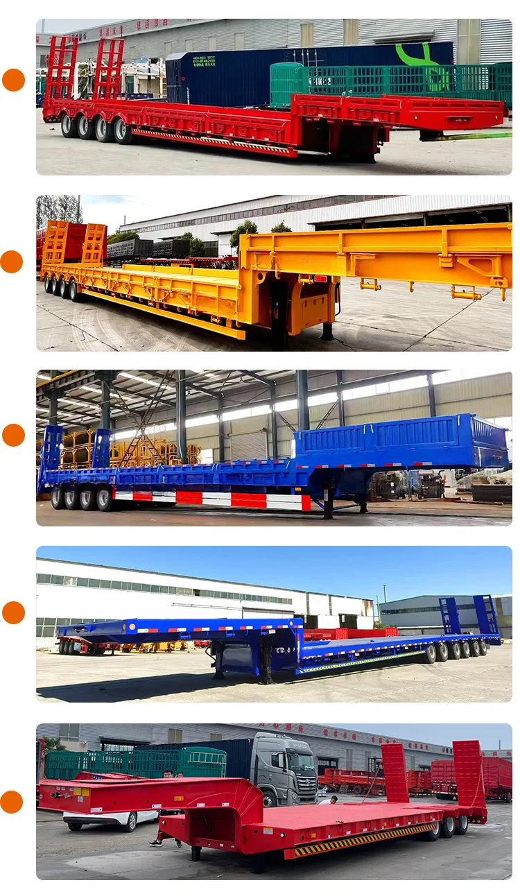 3 4 Axle 50-160 Ton Gooseneck Semi Truck Trailer Lowbed Semi Trailer ...