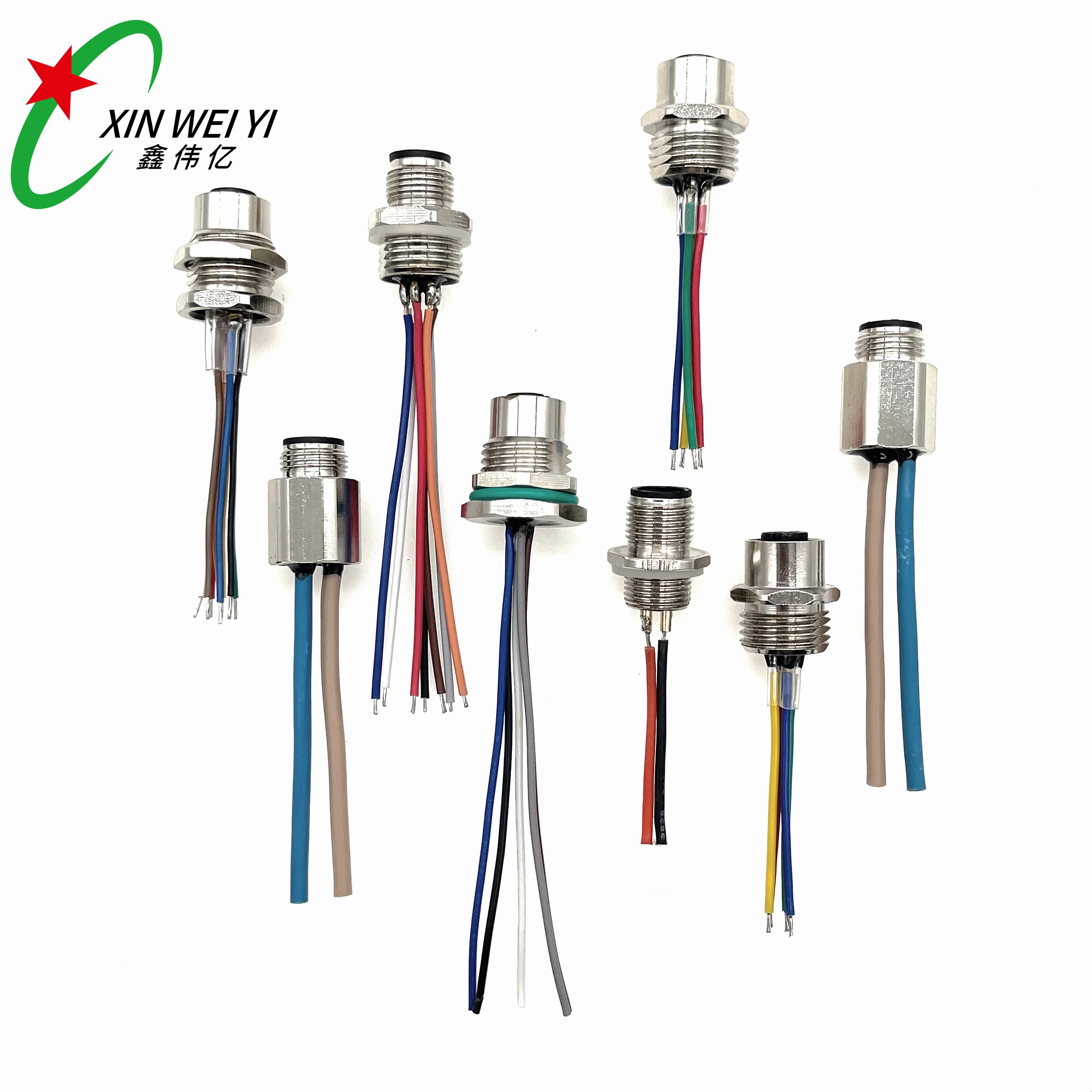 High Quality Round Industrial Socket Square Round Cable M12 Waterproof ...