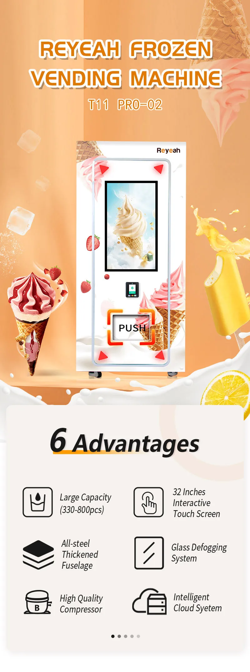 Ice Cream Vending Machine - Automatic Frozen Food Solution