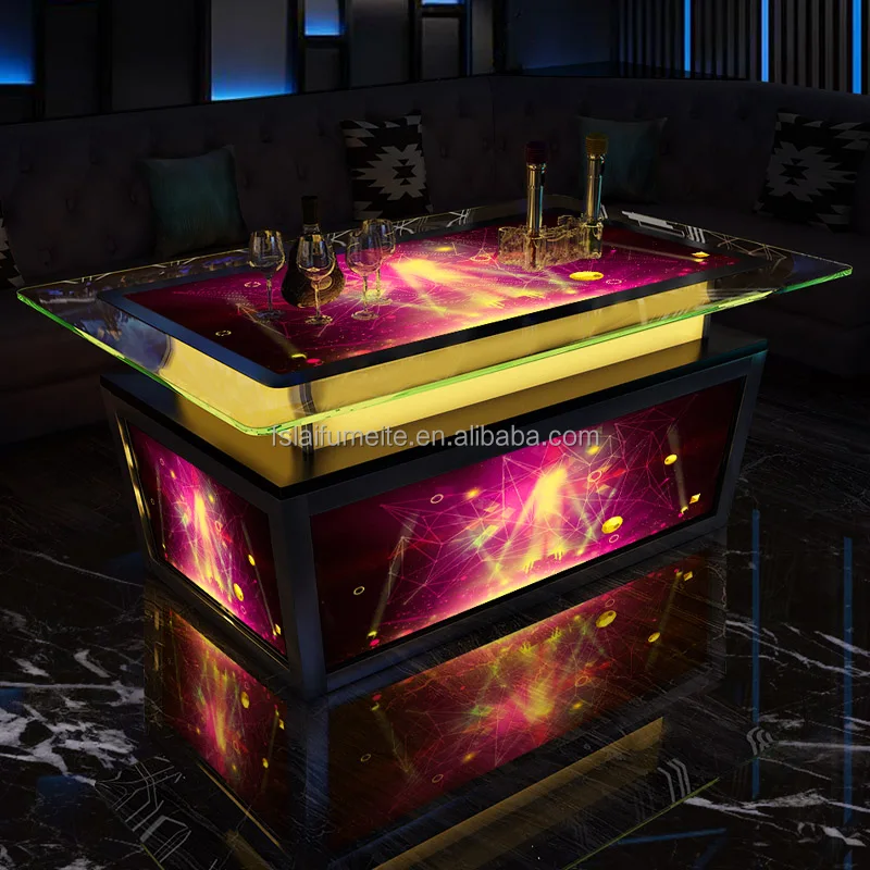 Commercial Antique Light Up Bar Table Led Counter Led Cube Table ...