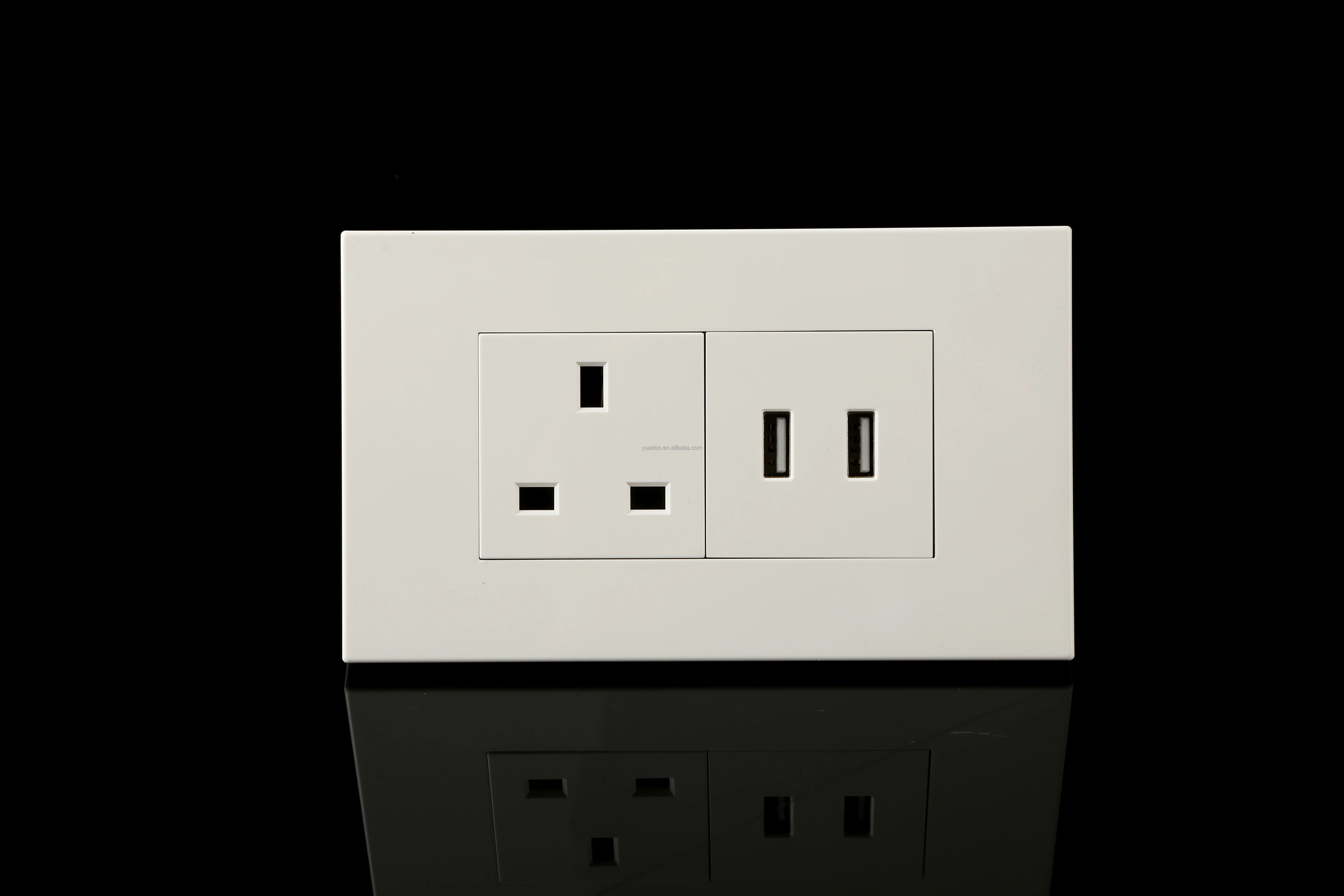 YUADON Two USB British Wall Socket British Standard Wall Socket British ...