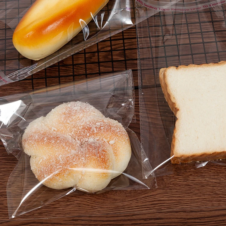 Biodegradable Plastic Bakery Bread Packaging Bags Self Adhesive Clear ...
