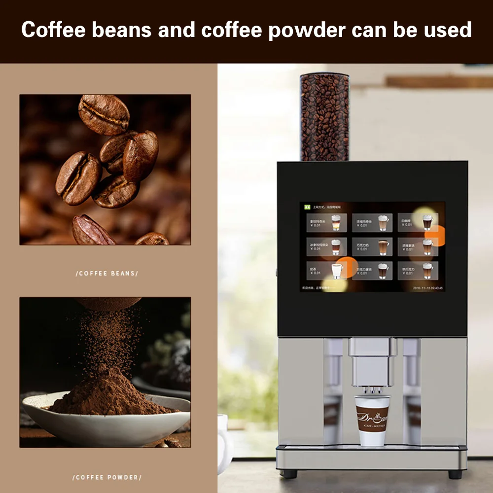 9 Flavors Vending Coffee Machine Ground And Cooked Commercial Instant ...