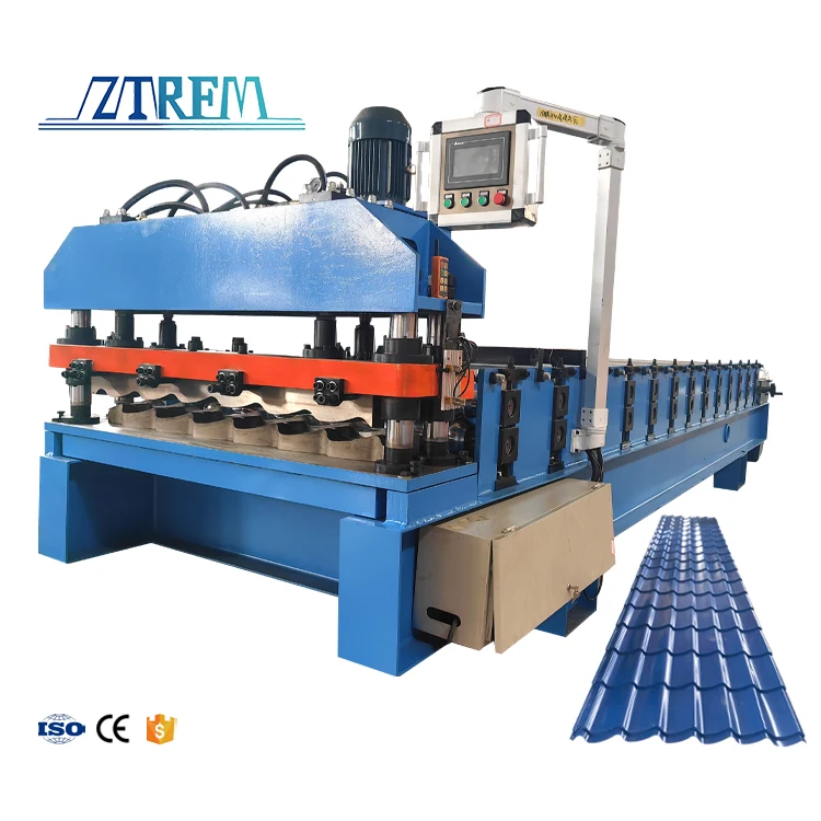 Galvanized Steel Roofing Sheet Press Machine Glazed Tile Roof Panel ...