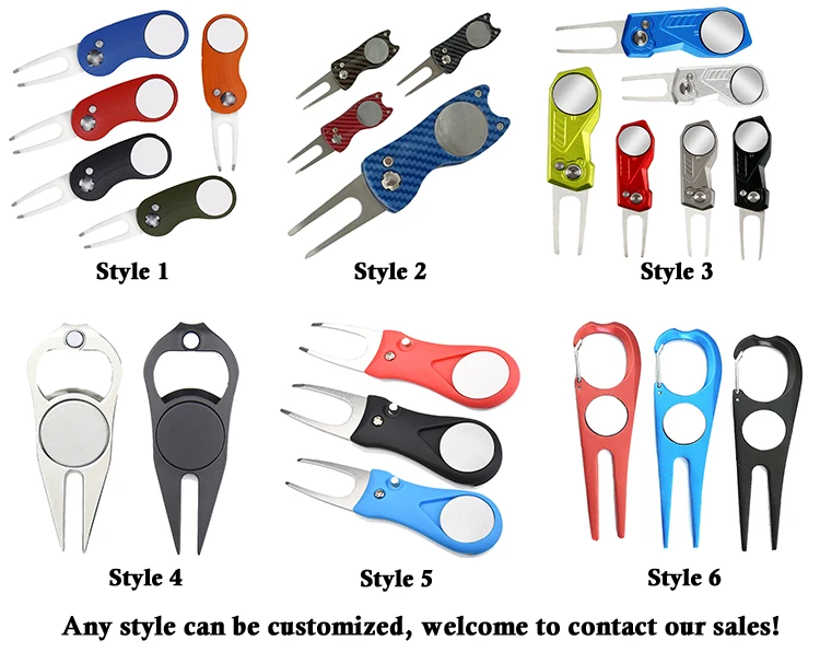 Oem Foldable Metal Pitch Fork Divot Tool Custom Logo Marker Divot ...
