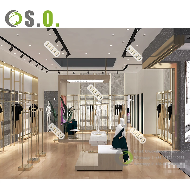 Customized Clothing Display Fixture Clothing Showcase Display Cabinet ...