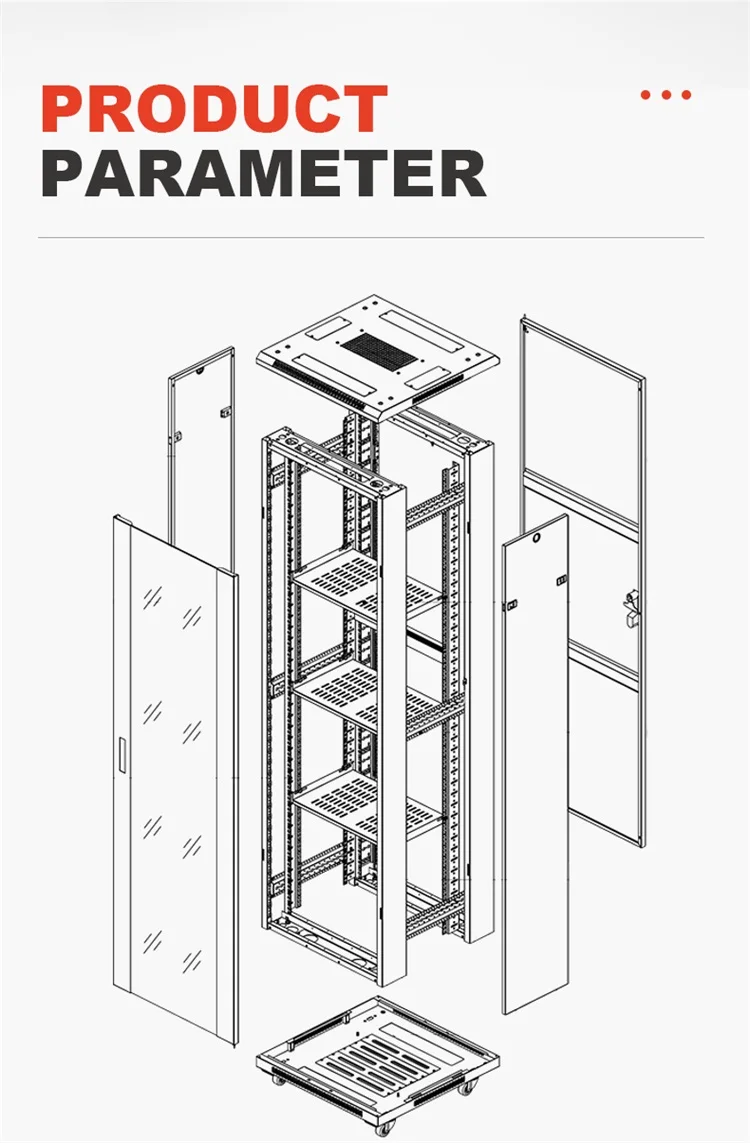 42u Server Rack Cabinet With Secure Locking Door - 4 Post Adjustable 19 ...