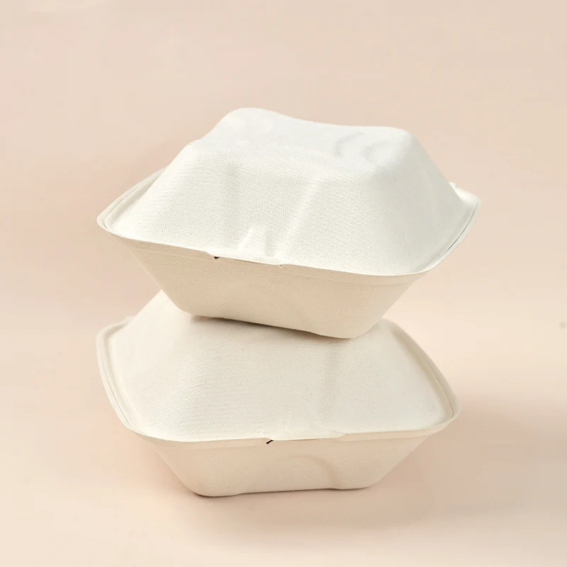 Biodegradable Paper Lunch Box Packaging Disposable Bagasse Clamshell ...