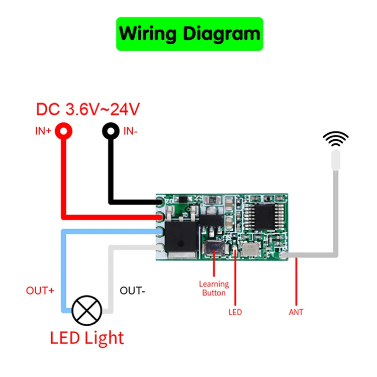 433mhz Wireless Remote Control Micro Switch for DIY Lights